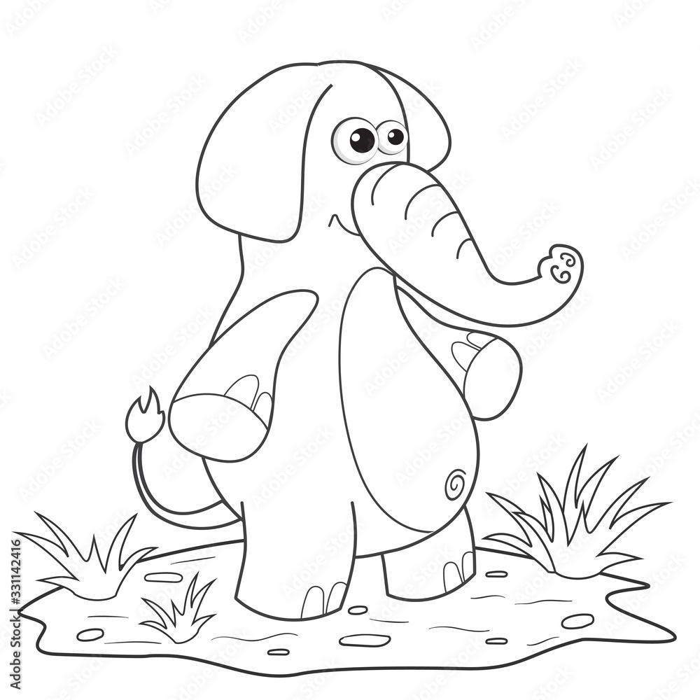 Cartoon Elephant Outline