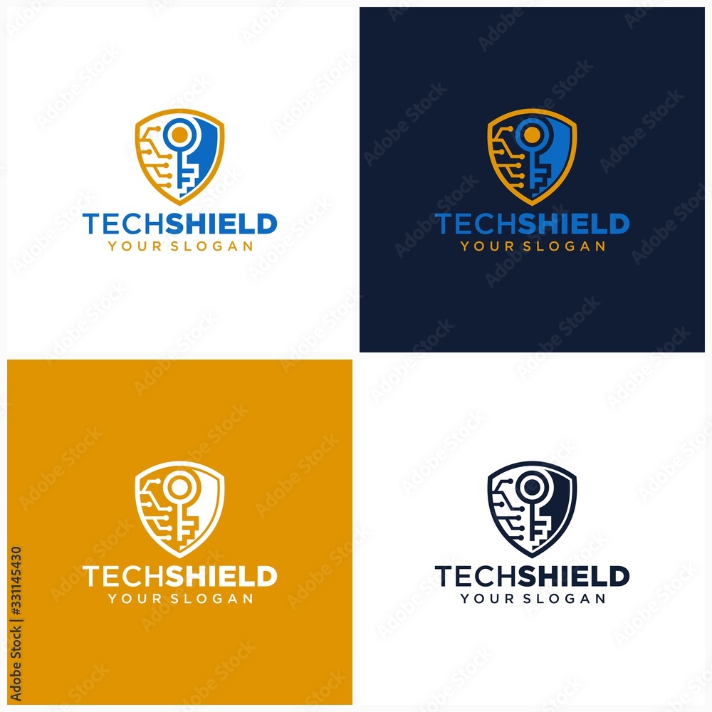 Tech Shield Logo Template Design Vector, Emblem, Design Concept ...