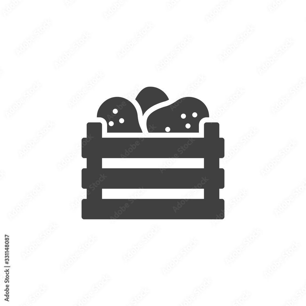 Potato box vector icon. filled flat sign for mobile concept and web ...