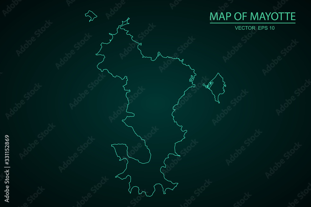 map of Mayotte, Map of Mayotte on white background. Overseas region of France.Vector ...