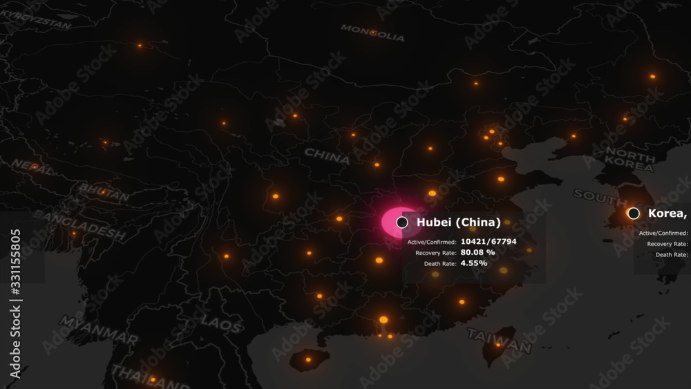 Animated map of spreading of the coronavirus COVID 19 pandemic from ...