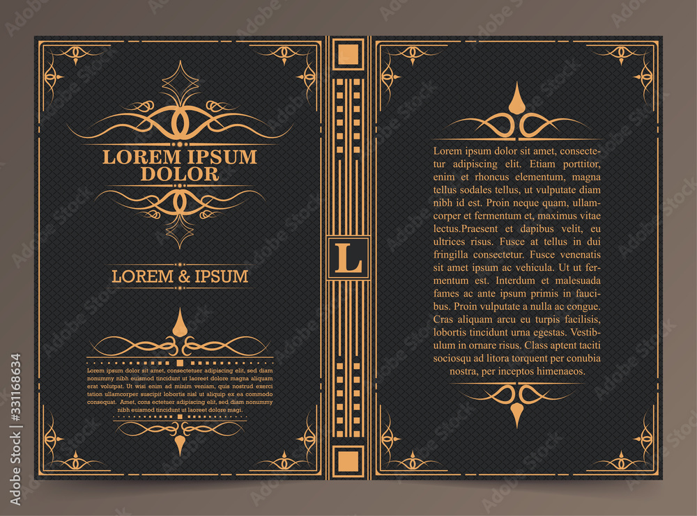 Vintage book layouts and design - covers and pages, classical rich ...