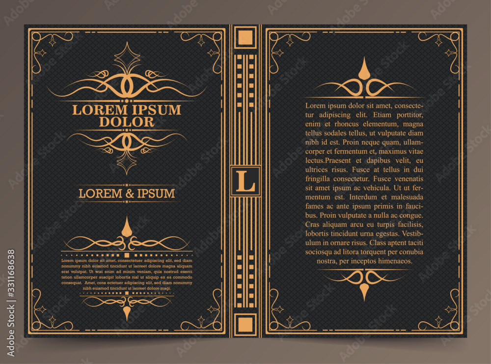 Vintage book layouts and design - covers and pages, classical rich ...