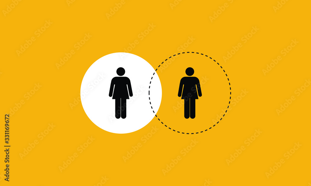 Social Distance Venn Diagram Concept Stock Vector | Adobe Stock