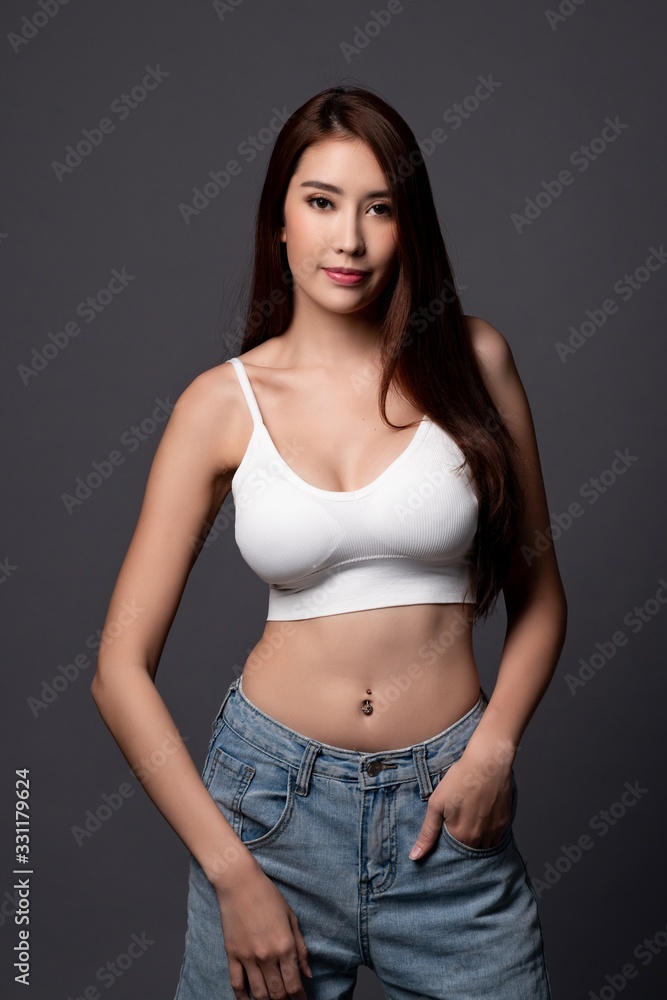 Sexy Asian Girl Model Woman Body Contour Beautiful Sexy Asian Stock