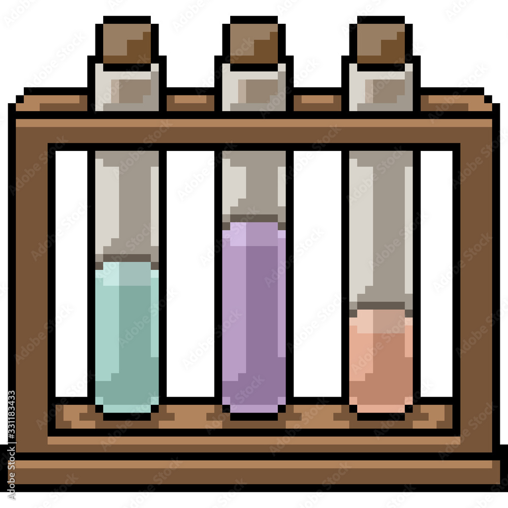 vector pixel art isolated experiment tube Stock Vector | Adobe Stock