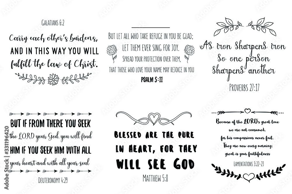 Scripture, Bible verses. Calligraphy saying for print. Vector Quote for ...