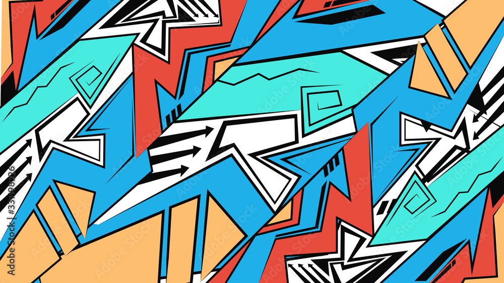 Geometric backdrop, graffiti drawing style,wallpaper, abstract ...