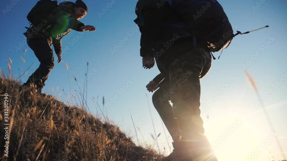 teamwork two men help helping hand business travel silhouette concept ...