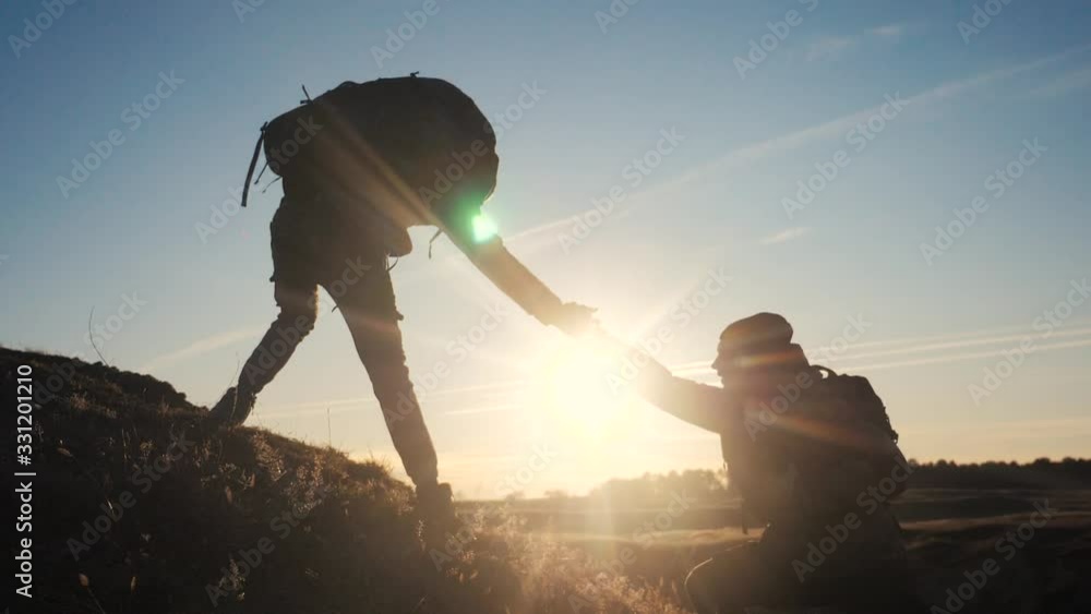 teamwork two men help helping hand business travel silhouette concept ...
