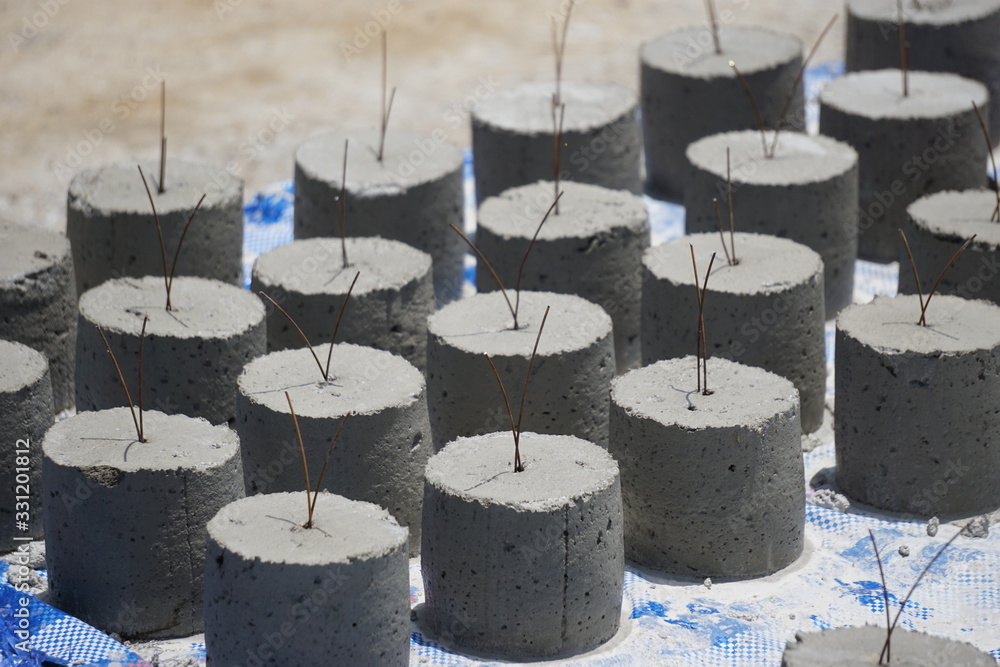 The Concrete Covering, Mortar ball, used to measure concrete pouring ...