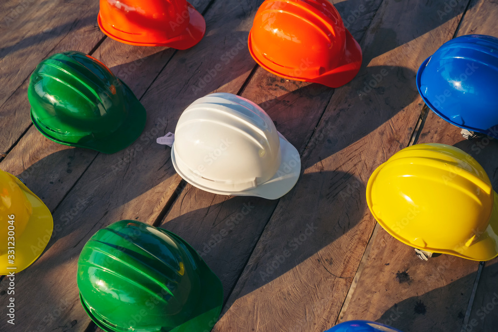 Safety helmet (hard hat) for safety and health officer,engineer or ...