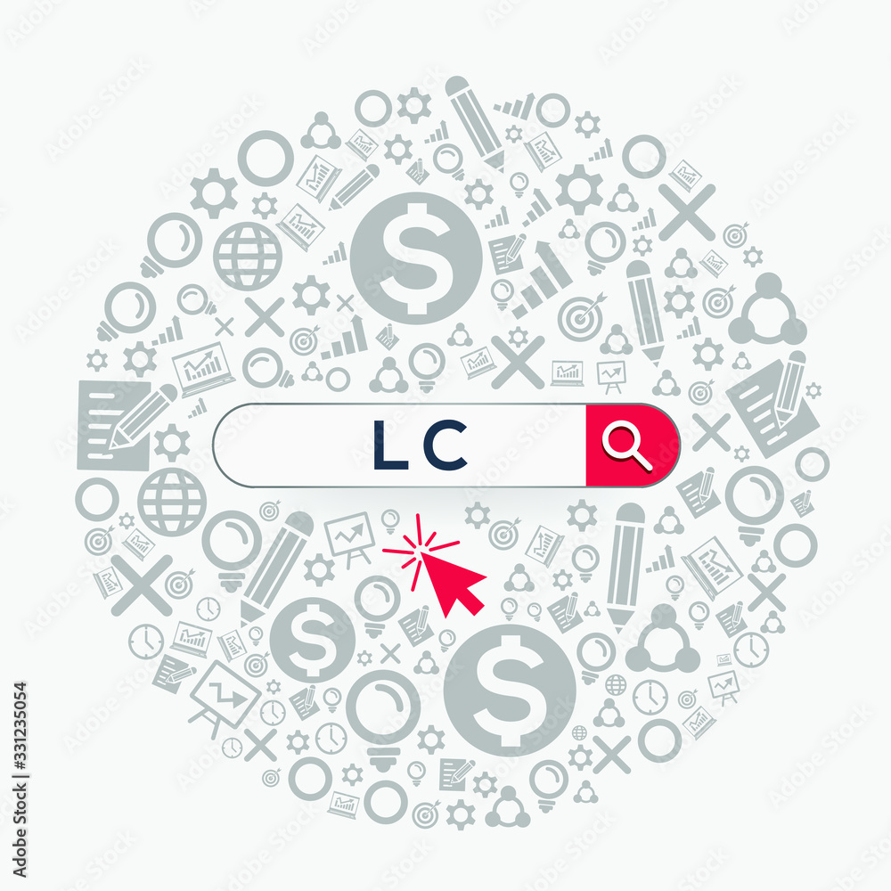 LC mean (letter of credit) Word written in search bar ,Vector ...