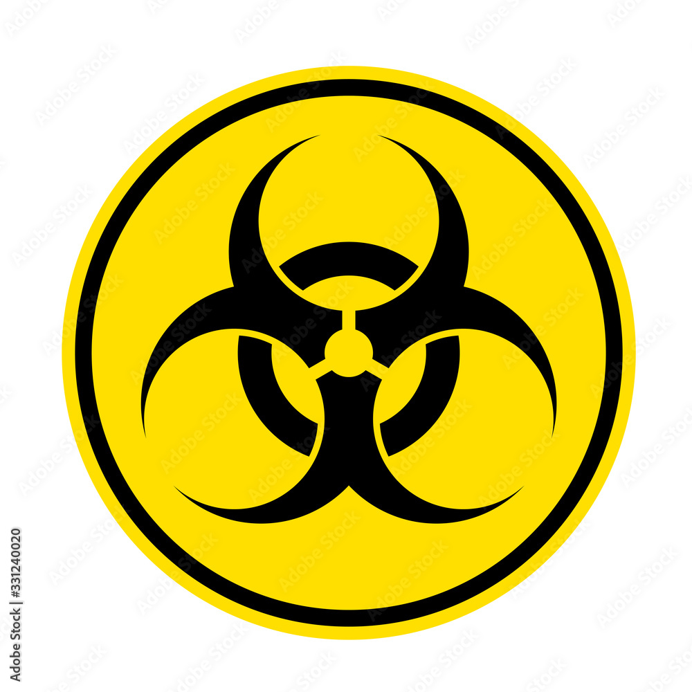 Biohazard sign. Danger symbol. Vector flat icon Stock Vector | Adobe Stock