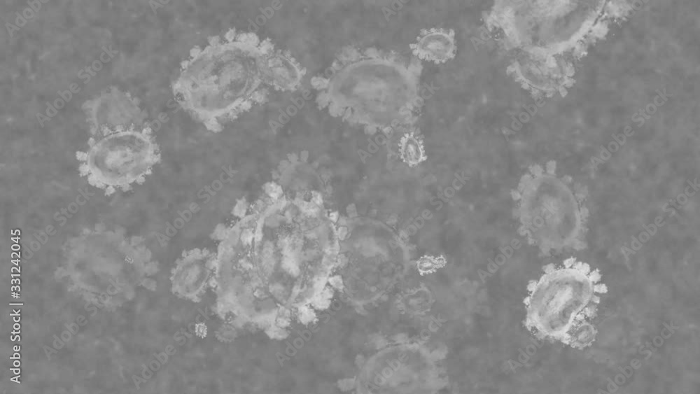 COVID-19 coronavirus loop cell division under the microscope render vídeo de Stock | Adobe Stock