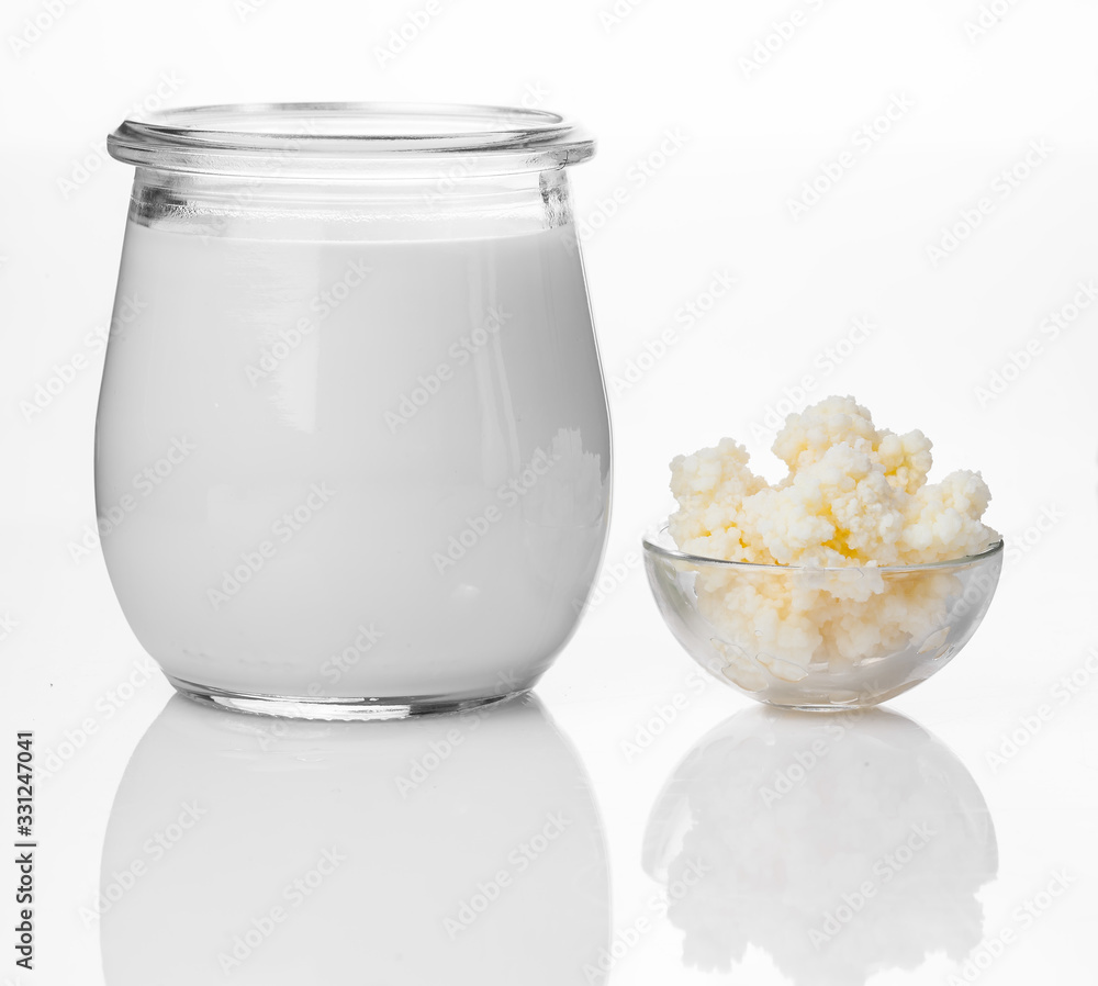 Milk kefir grains. milk kefir, or búlgaros, is a fermented milk drink ...