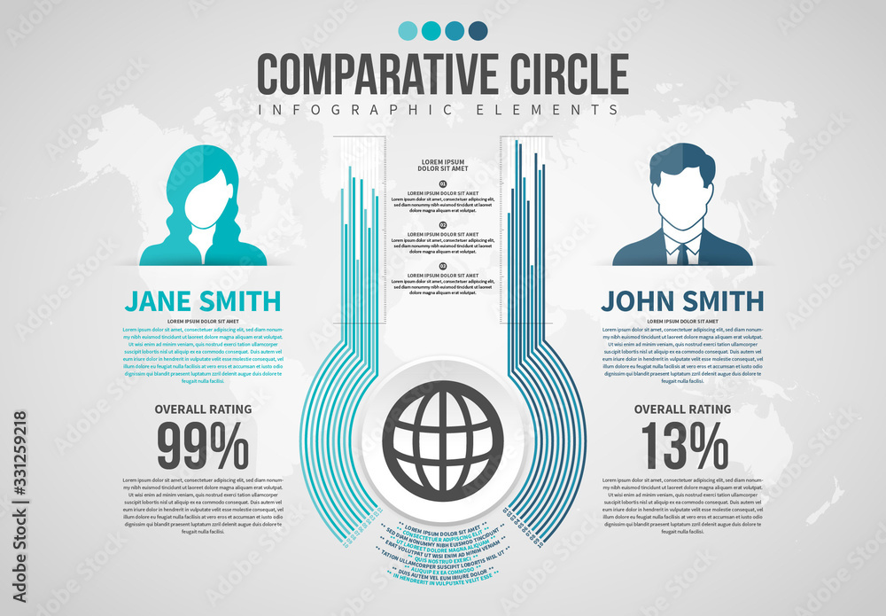 Comparative Circle Infographic Layout Stock Template | Adobe Stock