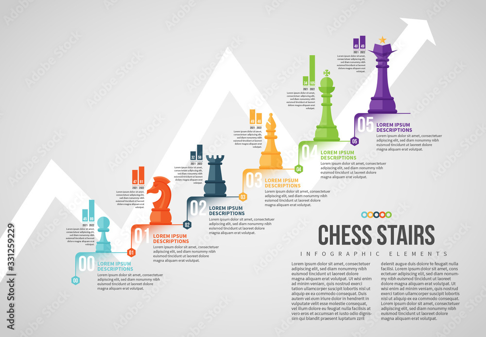 Chess Stairs Infographic Layout Stock Template | Adobe Stock