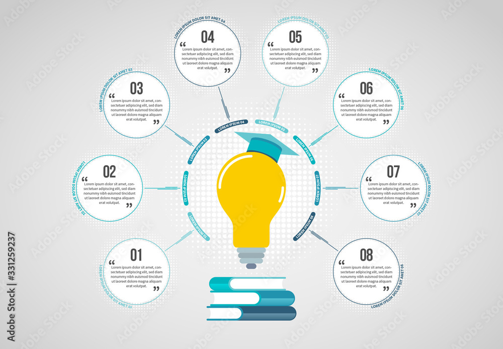 Bulb and Books Infographic Layout Stock Template | Adobe Stock