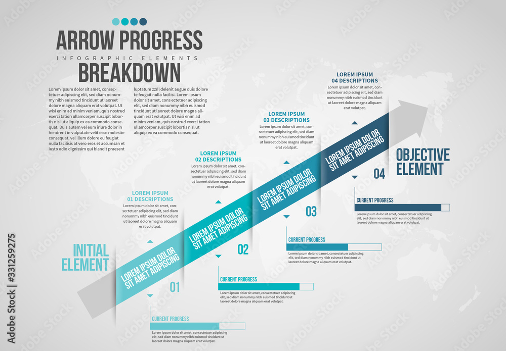 Arrow Progress Breakdown Infographic Layout Stock Template | Adobe Stock
