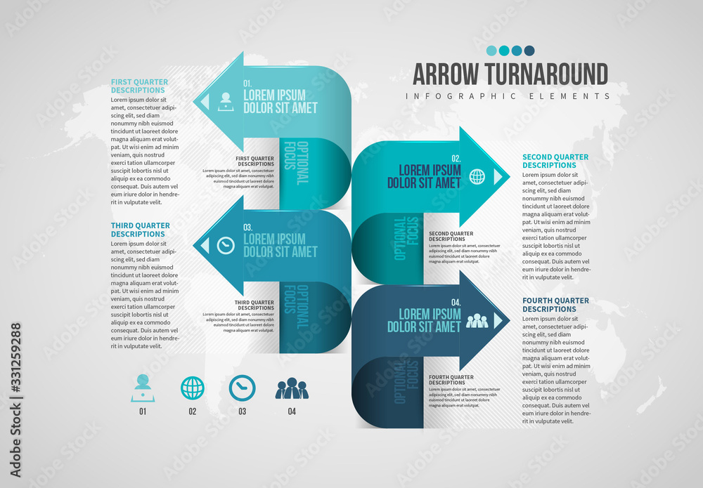 Arrow Turnaround Infographic Layout Stock Template | Adobe Stock