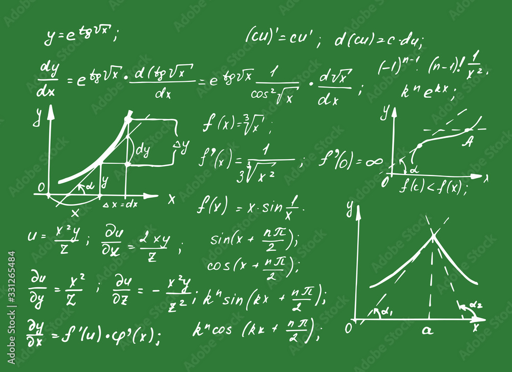 Vintage educational and scientific background. Math law theory and ...