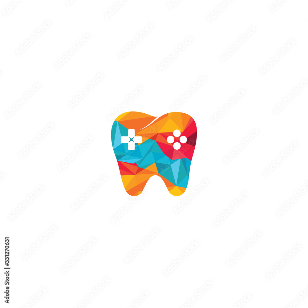 Dental Game Logo Icon Design. Tooth And Console vector logo design ...