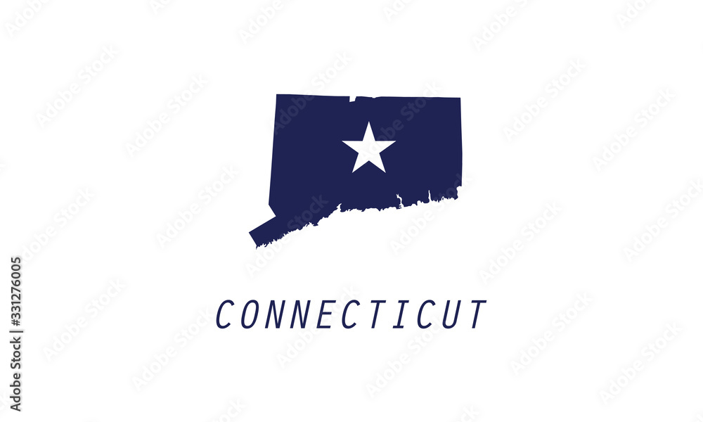 Connecticut outline map USA shape country Stock Vector | Adobe Stock