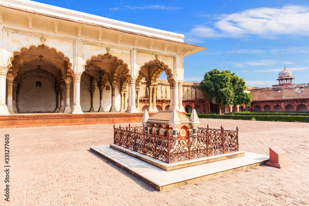 Tomb Of John Russell Colvin and Diwan-I-Am in Agra Fort, India Stock ...