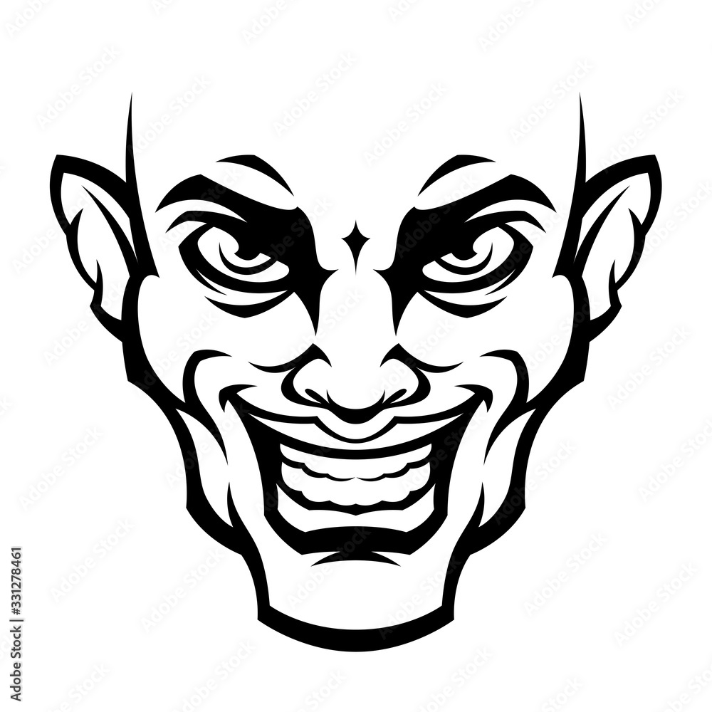 Scary face on a white background Stock Vector | Adobe Stock