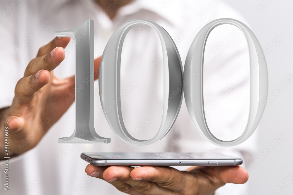 100 Anniversary 3d numbers. Poster template for Celebrating 100 ...
