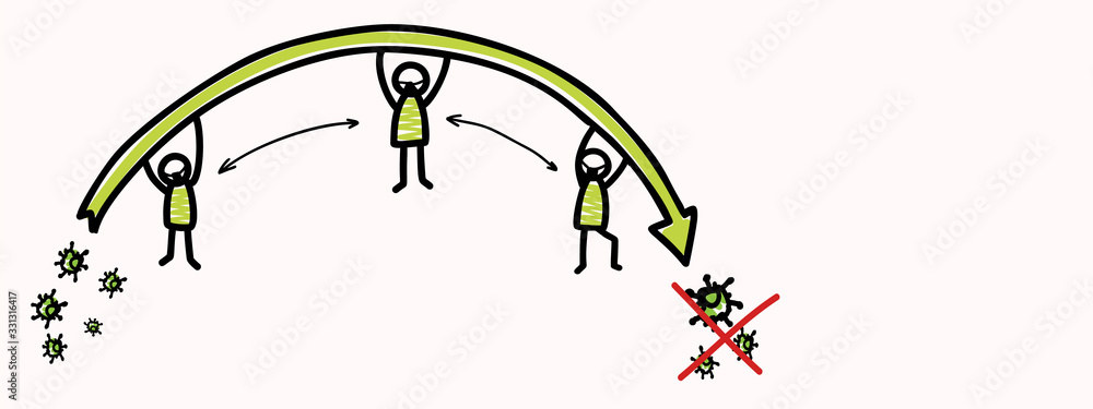 Corona virus crisis, share kindness. Covid 19 stickman infographic ...