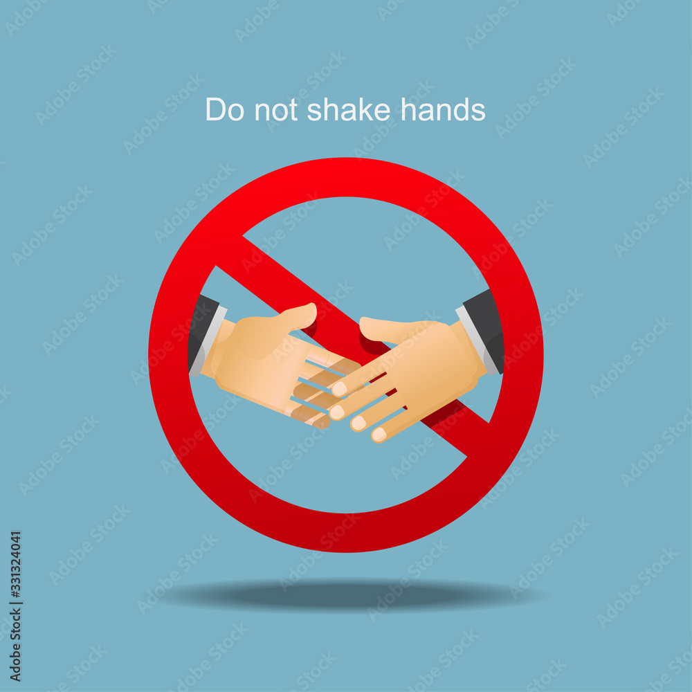 Do not shake hands policy,red prohibition sign with a handshake,social ...