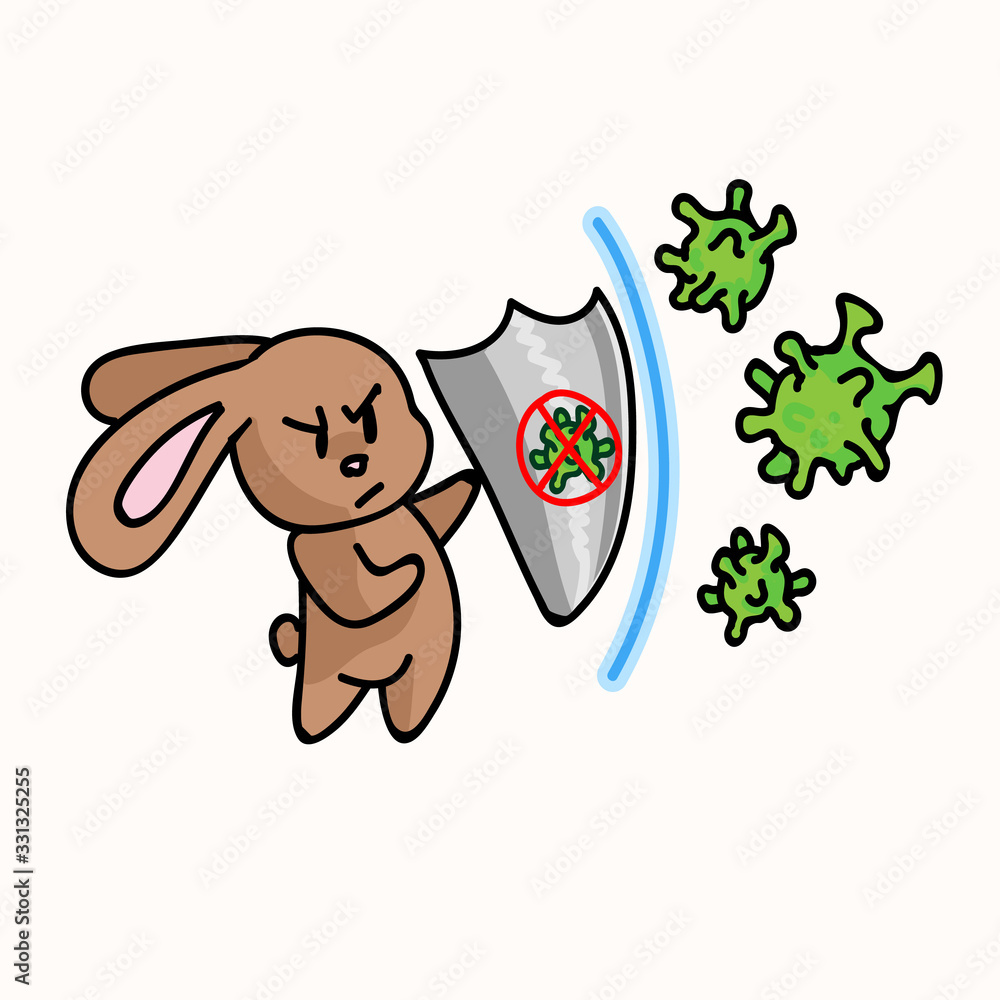 Corona virus kids cartoon fight off shield infographic. Viral flu info ...