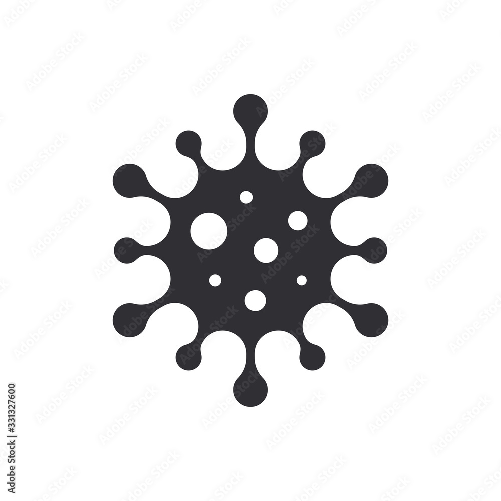 Virus icon. Bacteria icon. Coronavirus bacteria cell icon. Dangerous ...