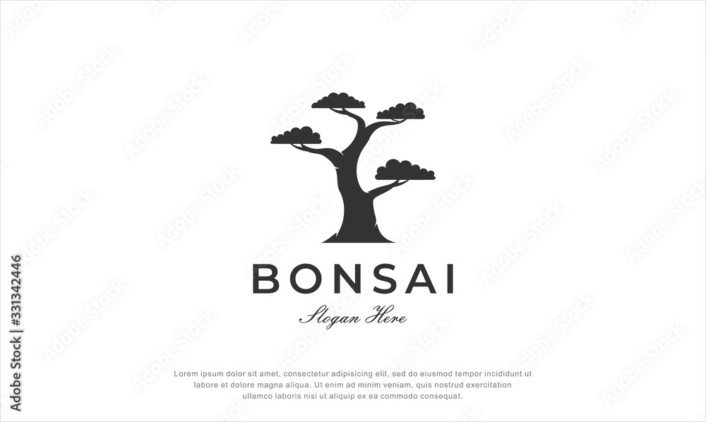 bonsai tree logo design. nature element. nature logo. vector ...