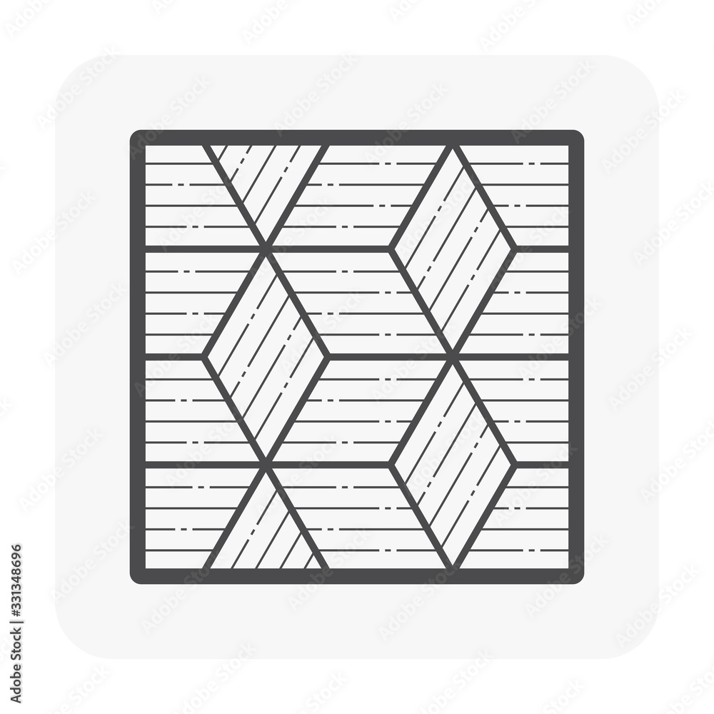 Cube wood floor pattern and texture vector icon in top view. That for ...