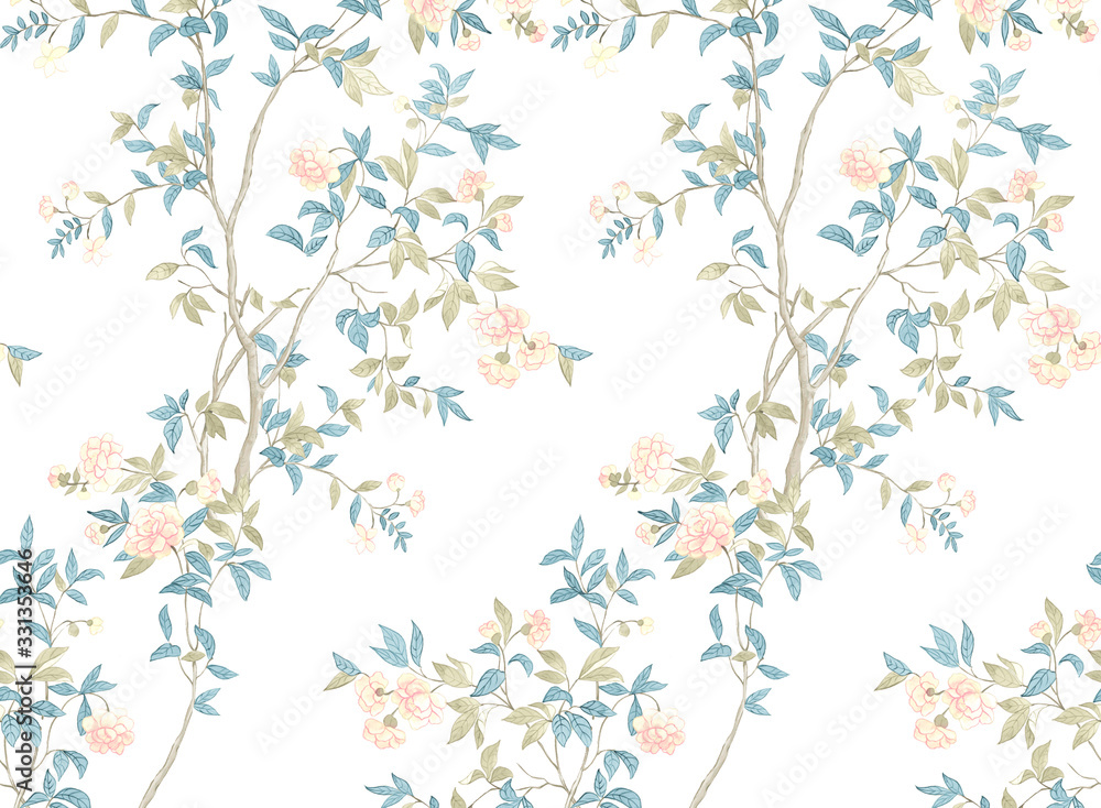 Computer drawn flower illustration.Flowers Watercolor illustration ...