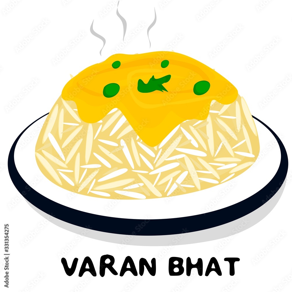 Varan bhat indian Maharashtra Food Vector indian Maharashtra Food ...