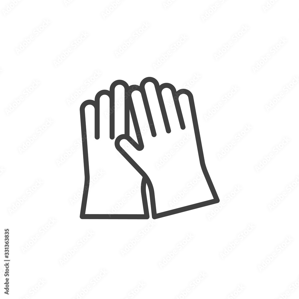 Cleaning gloves line icon. linear style sign for mobile concept and web ...