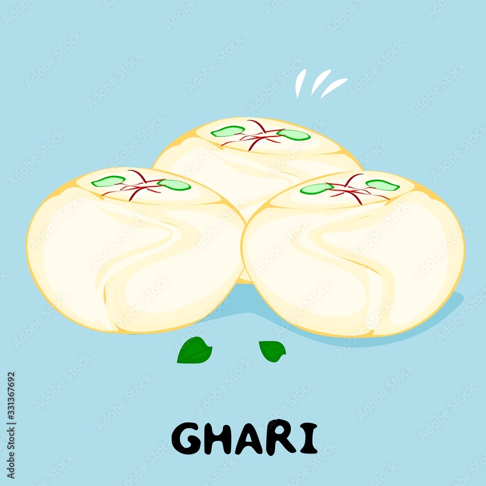Ghari indian Gujarati Food Vector Stock Vector | Adobe Stock