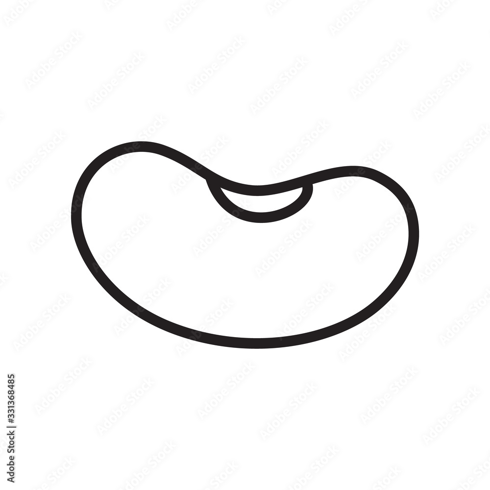 Bean icon. Thin line art logo of bean and soy products. Black simple ...