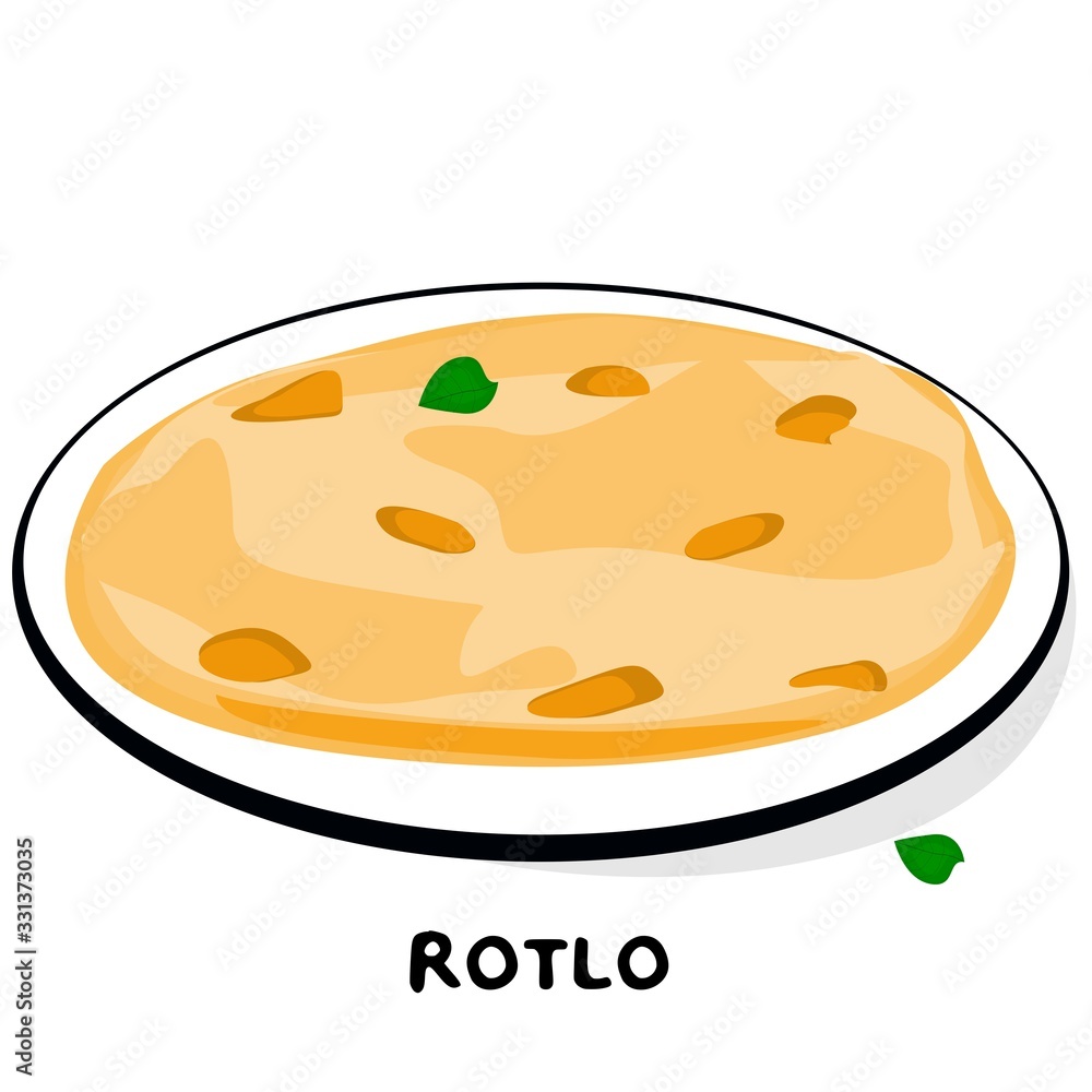 Rotlo indian Gujarati Food Vector Stock Vector | Adobe Stock