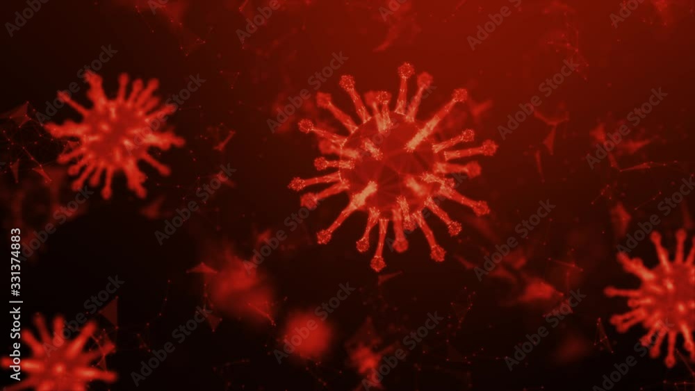 3D Rendering wireframe virus for Covid-19 Coronavirus outbreak concept ...