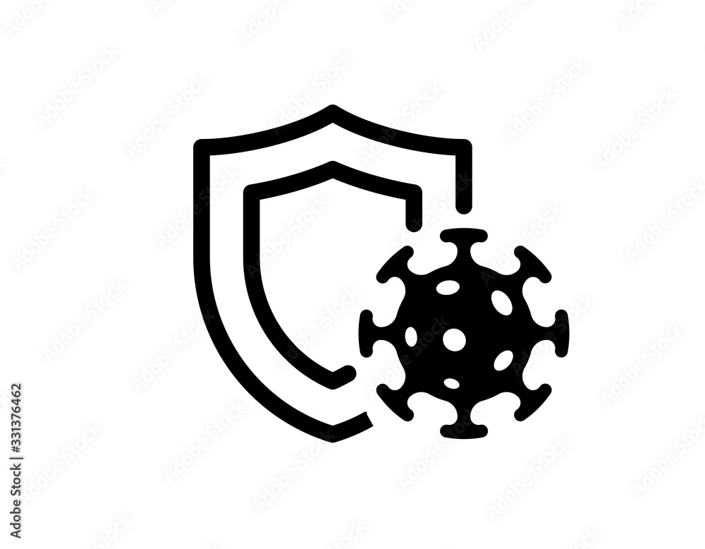 Immune System Concept Hygienic Medical Black Shield Protecting From