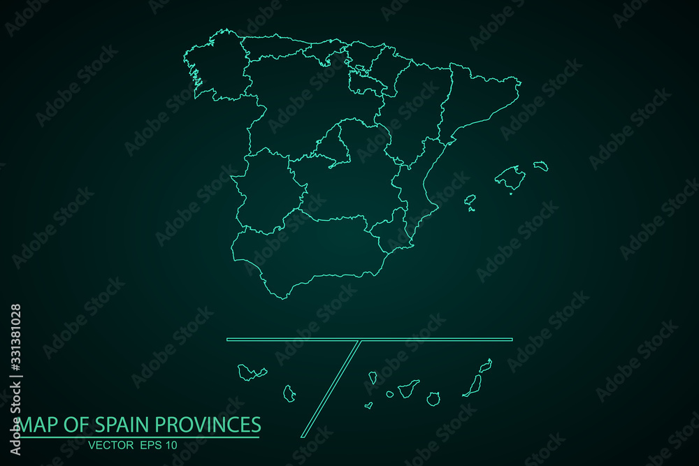 Map of spain Provinces. High detailed vector map - spain Provinces ...
