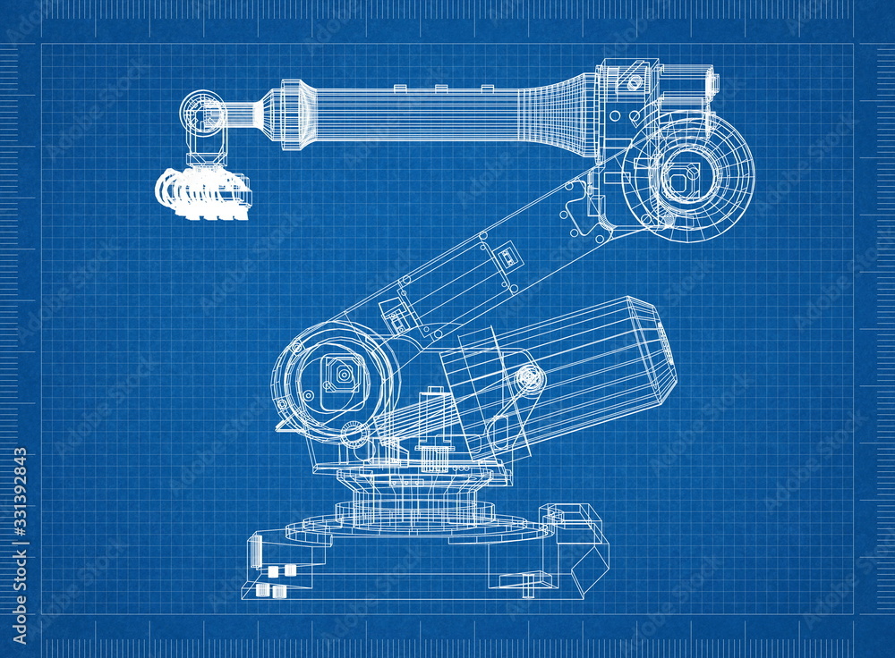 Robotic Arm blueprint Stock Photo | Adobe Stock