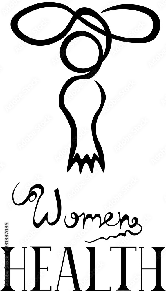 One line drawing. The uterus and ovaries. Women Health. Medical icon ...