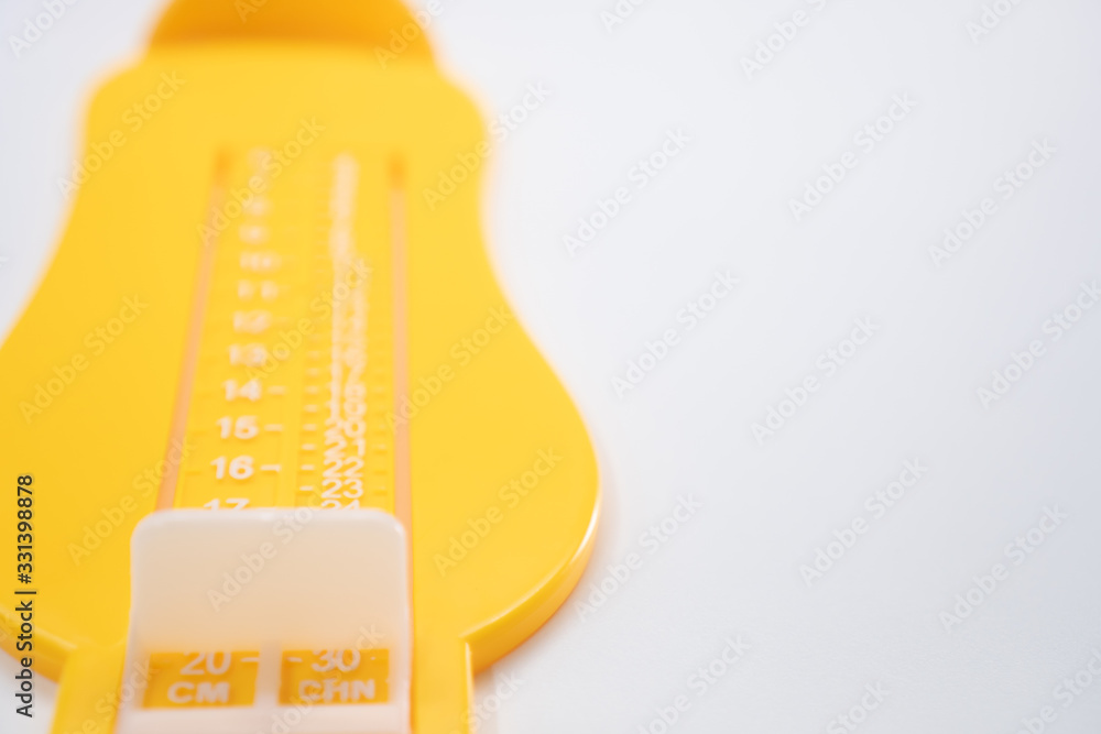 Foot Measurement on white background. Concept for shoe size and foot ...