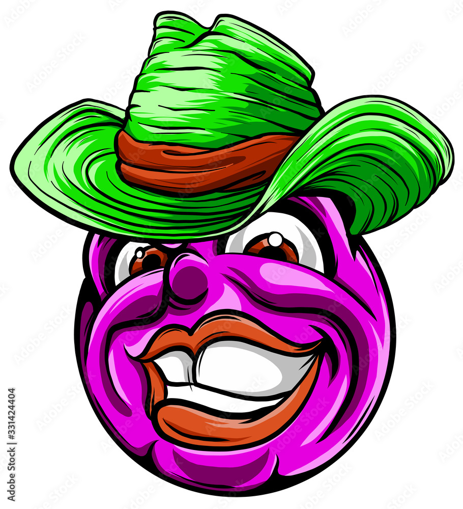 Cute smiling emoticon wearing cowboy hat, emoji, smiley Stock Vector ...